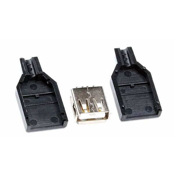 Разъем: USB-A; гнездо; на кабель под пайку с корпусом, купить в ...