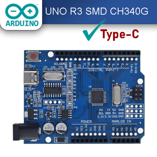 Arduino Uno R3 Ch340 контроллер Mega328 Type C порт купить в